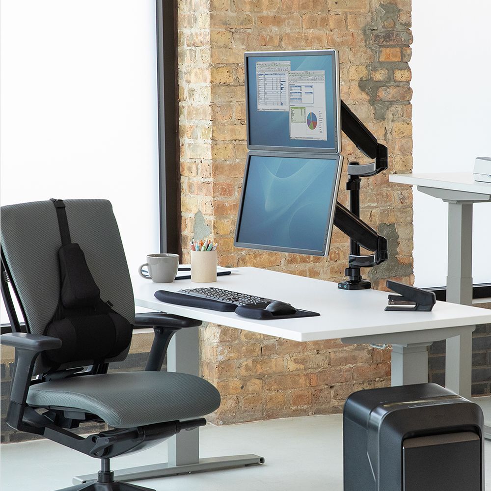 Platinum Series™ Dual Stacking Monitor Arm from Posturite