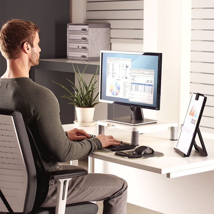 Premium Platinum Monitor Riser from Posturite